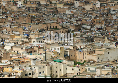 Aerial views of the ancient Medina of Fez Morocco Stock Photo - Alamy