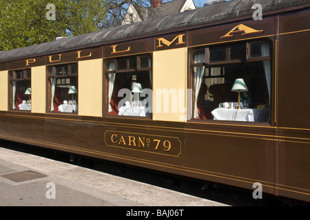 The dining car of what was a Pullman railway carriage now at Cheddleton ...