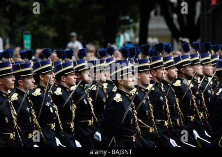 French soldiers marching during the 14th of July Bastille day military ...