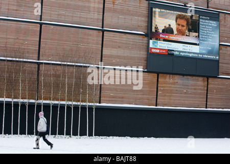 Giant public TV screen in Victoria Square, Hull, UK Stock Photo - Alamy