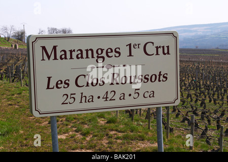 vineyard les clos roussots dezize les maranges santenay cote de beaune ...