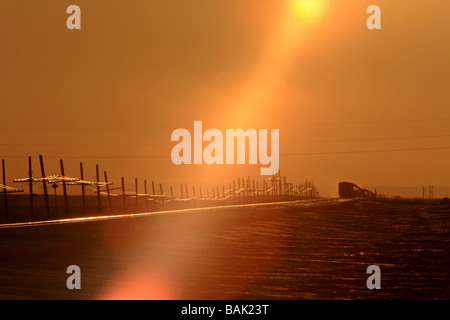 Train Tracks Sunset Winter Saskatchewan Stock Photo - Alamy