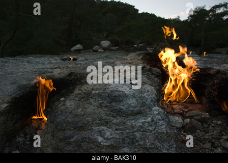 At the eternal flames of Chimaera (Yanartas), Lycia, Antalya province ...