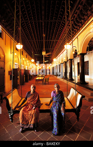 India, Tamil Nadu State, Kanadukathan, Chettinad Palace, portraits of ...