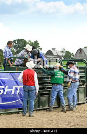 Rodeo cowboy ready to bareback ride in Texas rodeo. USA Stock Photo - Alamy
