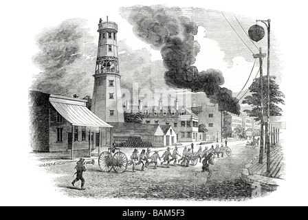 Fire-Engine at Cincinnati, United States. Ohio 1855. The Illustrated ...