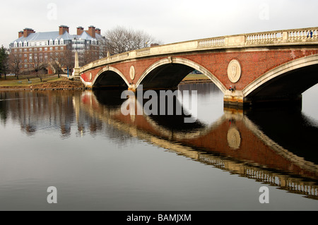 The John W. Weeks Bridge, a pedestrian bridge over the Charles River ...