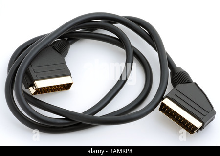 TV SCART cable connector and audio video colorful tulip wires plugs ...