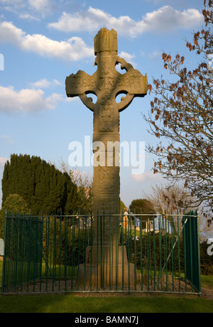 West face of the Celtic Christian High Cross of Ardboe on the shore of ...
