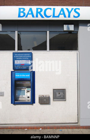 Barclays bank hole in the wall ATM cash machine, London, England, UK ...