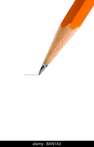pencil drawing a straight line on a white background Stock Photo - Alamy