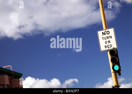 No Right Turn on red Light Intersection Isolated On White Background ...