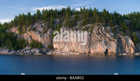 Agawa Rock with Ojibwa culture pictographs, popular tourist destination ...