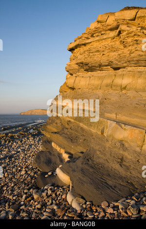 kilve cliff's bristol estuary west somerset evening light coast of ...