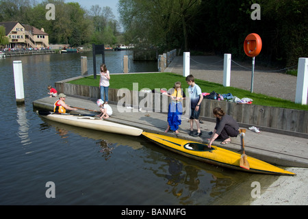 family canoeing canoeists kayak learning happy out allington river ...