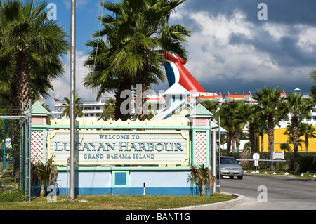Cruise ships in the port of Freeport, Port Lucaya, Grand Bahama ...