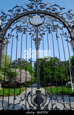 Ornate gates at the entrance to Holland Park off Kensington High Street ...