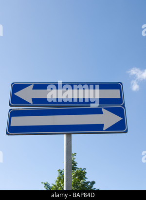 two road signs for One way streets Stock Photo - Alamy