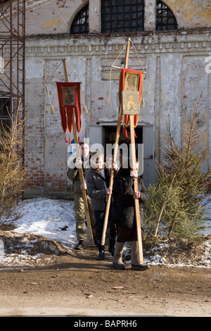Orthodox Easter religious procession in Astrakhan, Russia Stock Photo ...