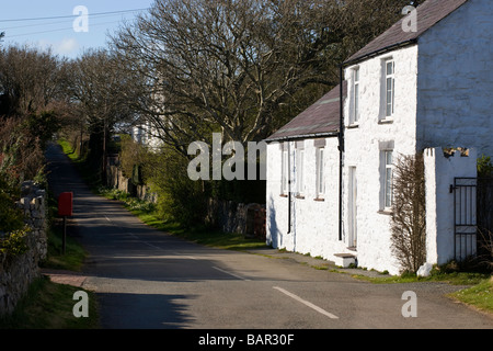 Brynsiencyn Anglesey North Wales UK April Foel Farm Park entrance drive ...