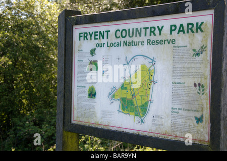 An information board at Fryent Country Park, Fryent Way, Kingsbury ...