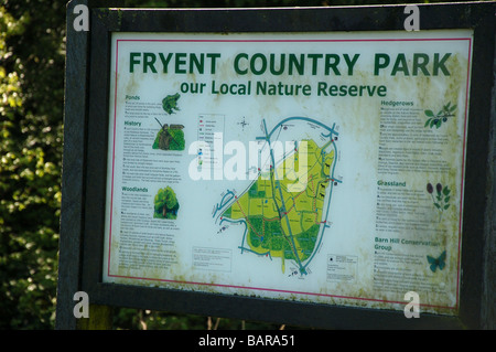 An information board at Fryent Country Park, Fryent Way, Kingsbury ...