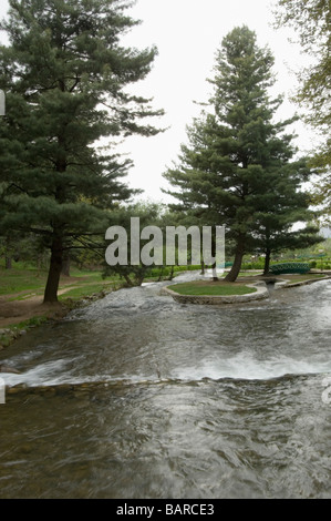 Water flowing in a garden, Kokernag, Jammu and Kashmir, India Stock ...