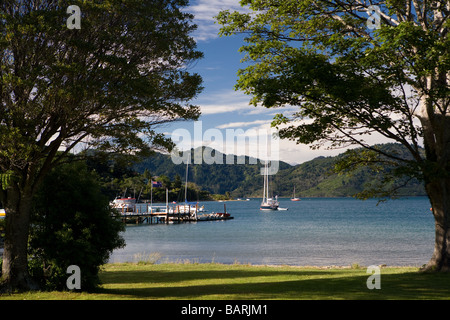 Endeavour Inlet Marlborough Sound South Island New Zealand Stock Photo ...