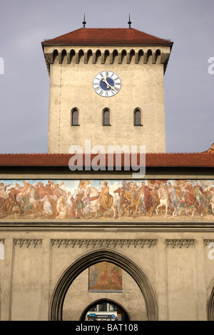 Painting on the Isartor (Isar Gate), Munich (Munchen / Muenchen ...
