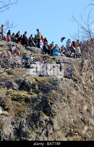 The May Day picnic in the Kaivopuisto park, Helsinki. The only carnival ...