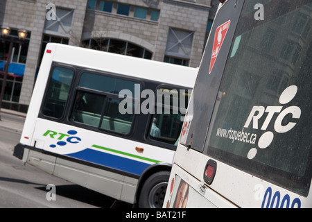 RTC (reseau de transport de la capitale) buses are seen on the Place D ...