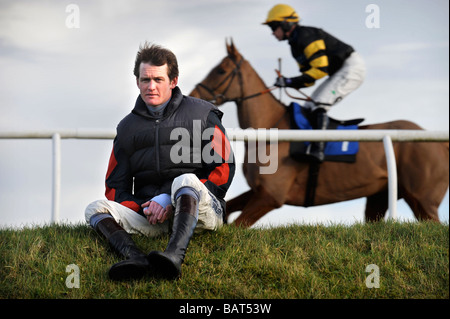 The jockey Joe Tizzard between races at Chepstow racecourse Feb 2008 ...