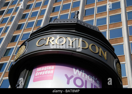 Croydon sign and Nestle building Croydon Surrey England Stock Photo - Alamy