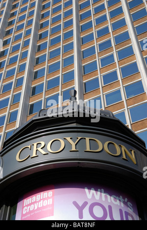 Croydon sign and Nestle building Croydon Surrey England Stock Photo - Alamy