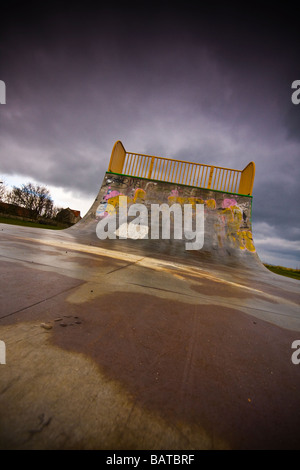 Quarter pipe ramp playground for skate practicing skateboarding ...