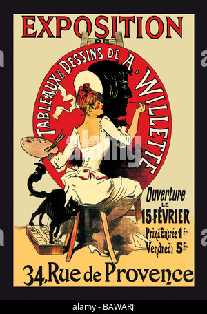 Exposition Tableaux & Dessins de A. Willette – La belle époque poster ...