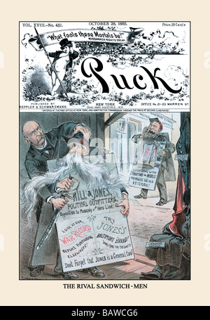 The rival sandwich-men Stock Photo - Alamy