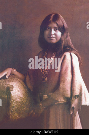 Native American Indian girl. Photograph by Edward Curtis (1868-1952 ...