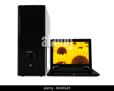 blue, tower, PC, computers, computer, isolated, hardware, screen ...