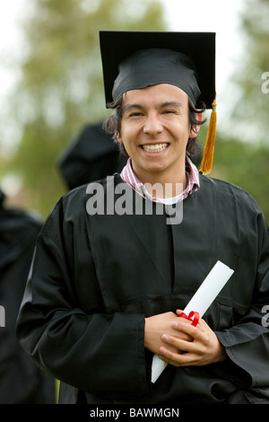 Happy man portrait on her graduation day University. Education and ...