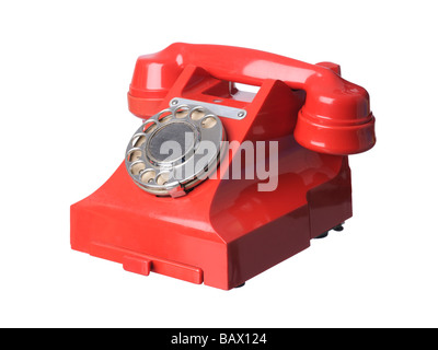 red bakelite old telephone Stock Photo - Alamy