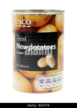 Tin Of Tesco Peeled New Potatoes Stock Photo - Alamy