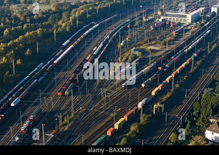An aerial view of a railway junction yard Stock Photo - Alamy