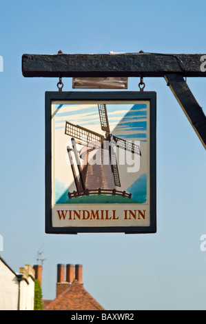 Traditional hanging pub sign outside the former 400 year old public ...