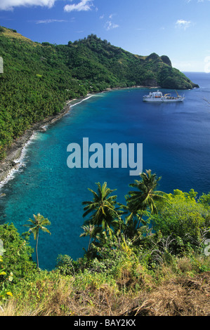 Aranui Ship Hapatoni bay Tahuata Marquesas Islands French Polynesia ...