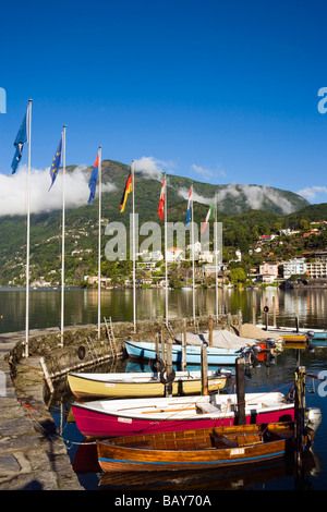 - Switzerland, village of Ascona on Lake Maggiore, the city hall palace ...