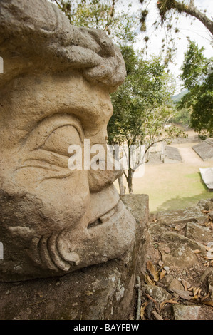 Honduras Copan Ruinas Mayan ruins stone skull Temple 7 sacrifice and ...