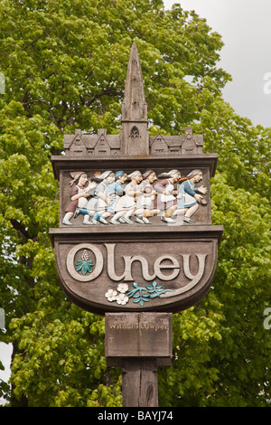 Olney town sign Stock Photo - Alamy