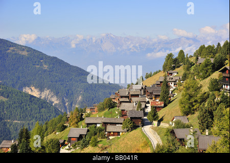 A view of the Swiss mountain village of Chandolin one of the highest ...