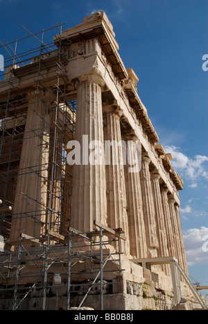 In the middle of a restoration project the Parthenon is filled with ...